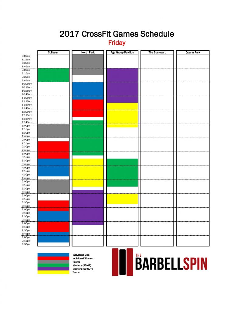 CrossFit Games Venue and Athlete Division Schedules Released