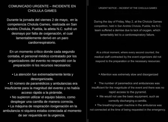 Nayeli Clemente Dies Following Cardiorespiratory Failure at Cholula Games