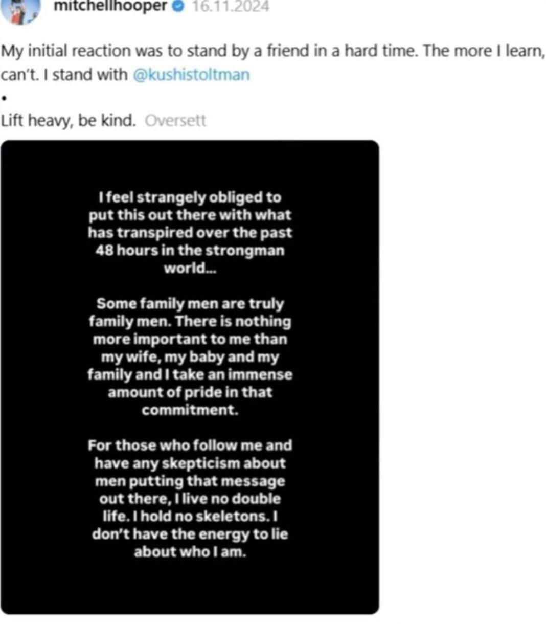 Strongman Mitchell Hooper Accused of Infidelity